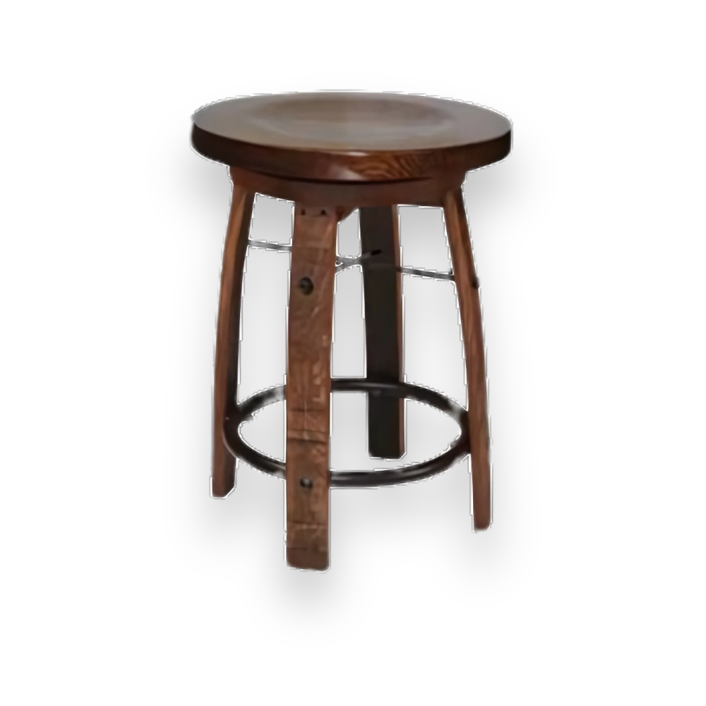 Bar Stool Round Wooden Seat – Wood and Barrel