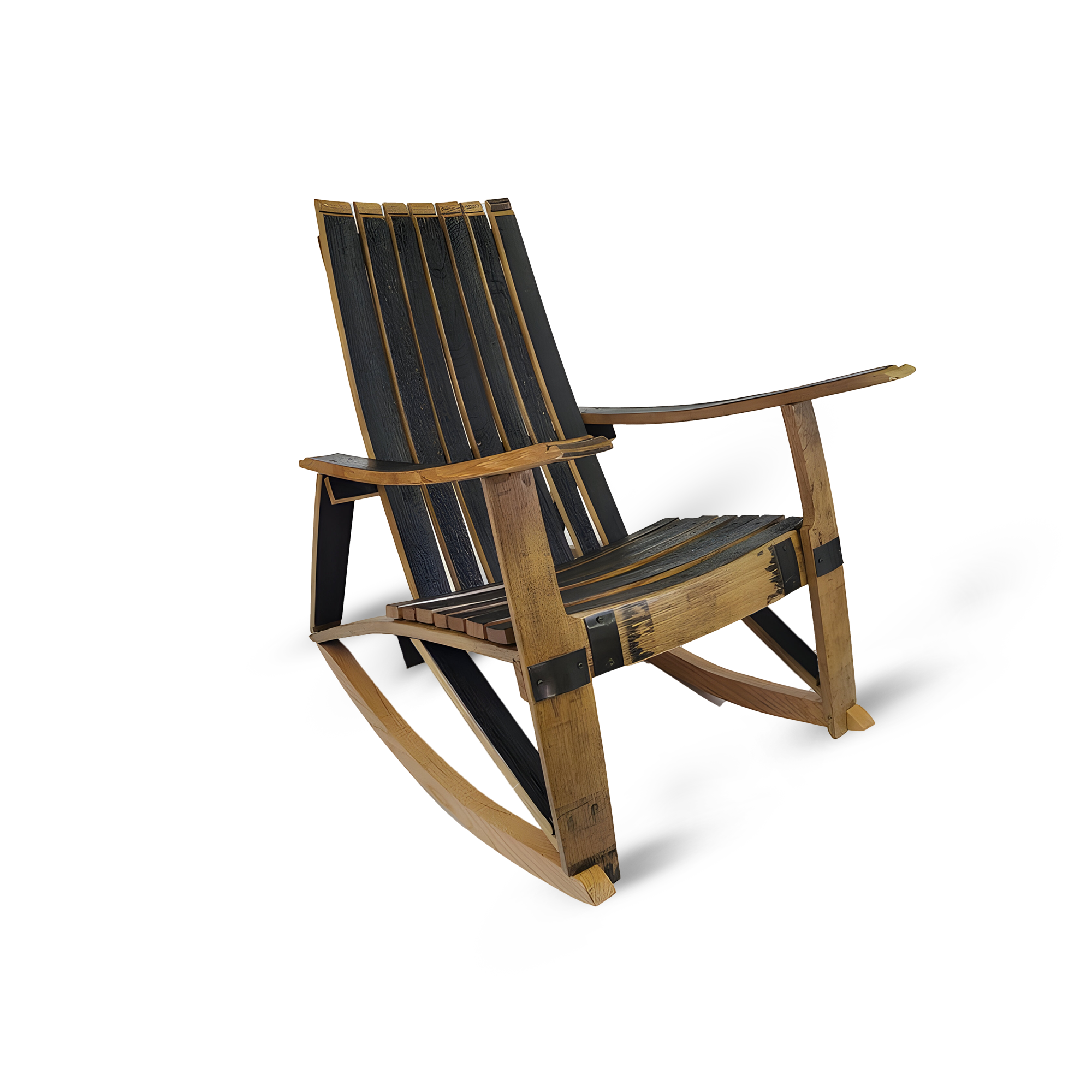 Whiskey Barrel Stave Adirondack Chair Rocker – Wood and Barrel
